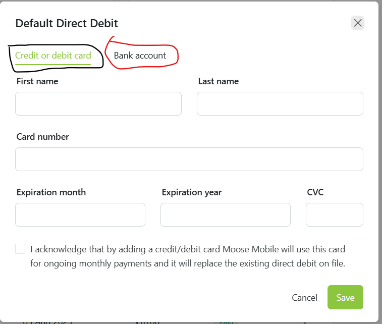 How do I update/change my direct debit details? – Moose Mobile Support